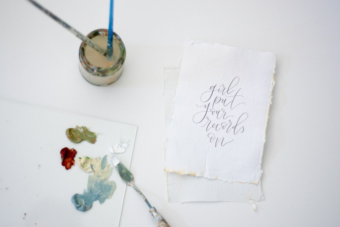 Custom Calligraphy Print on Handmade Paper | Etsy