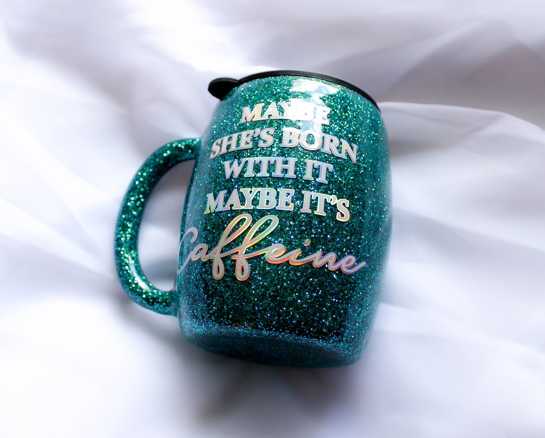 Glitter Coffee Tumbler Caffeine Lover Mug Coffee Addict - Etsy
