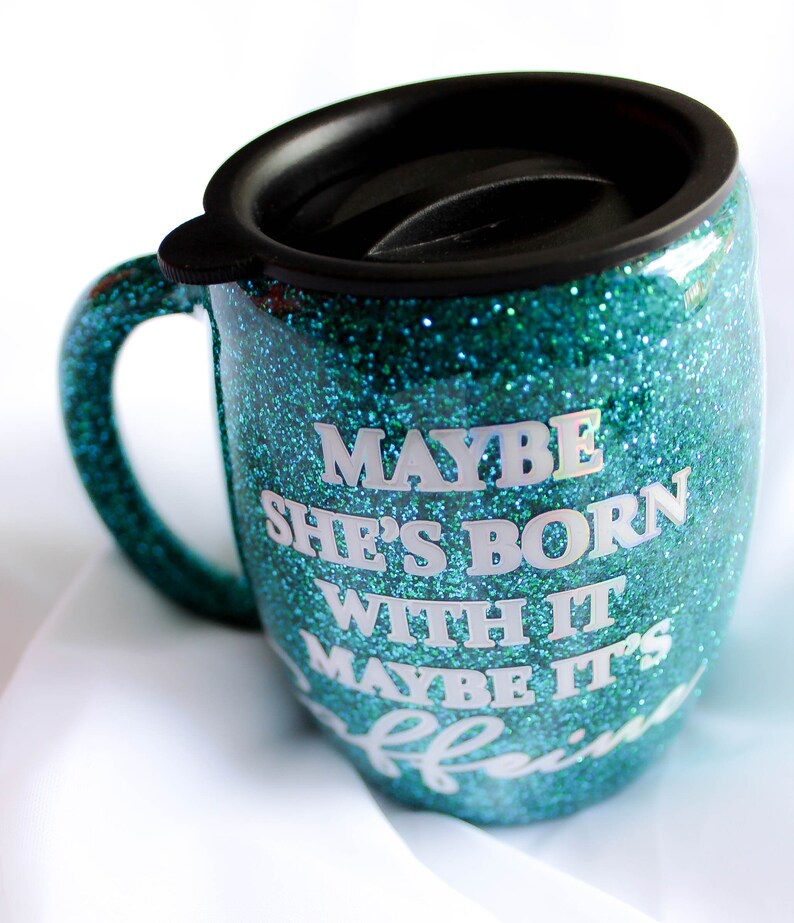 Glitter Coffee Tumbler Caffeine Lover Mug Coffee Addict | Etsy