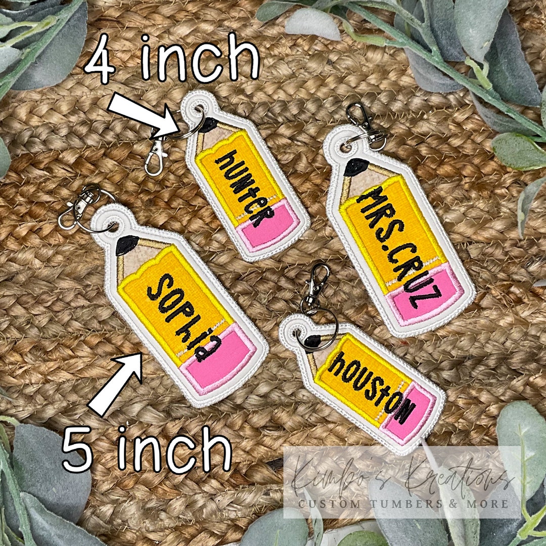 Embroidered Leather Backpack Tag | Pencil Bag Tag | Back to School Name ...