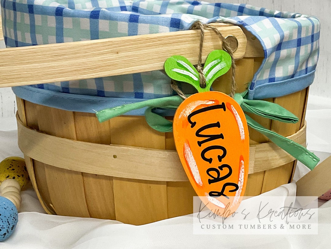 Easter Basket Name Tags - Carrot Shaped Personalized Labels for Kids ...