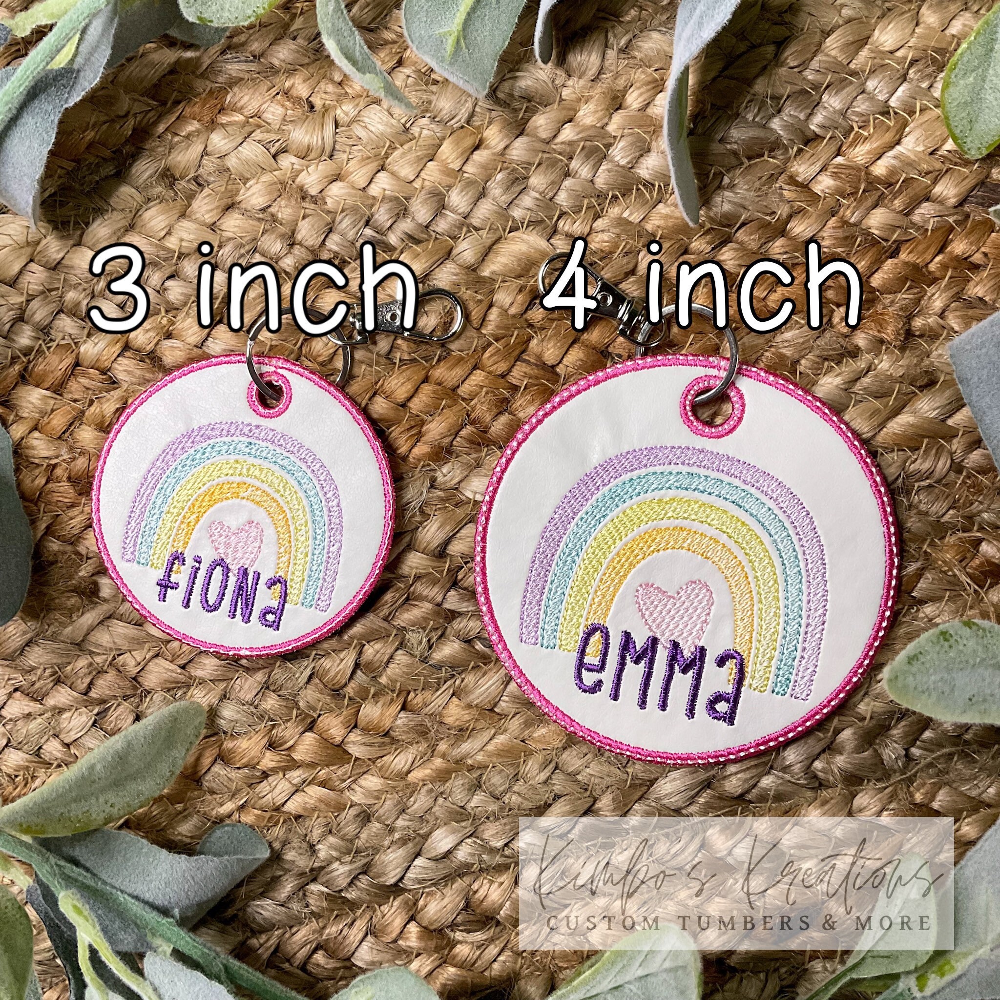 Embroidered Backpack Tag Rainbow Bag Tag Back to School - Etsy