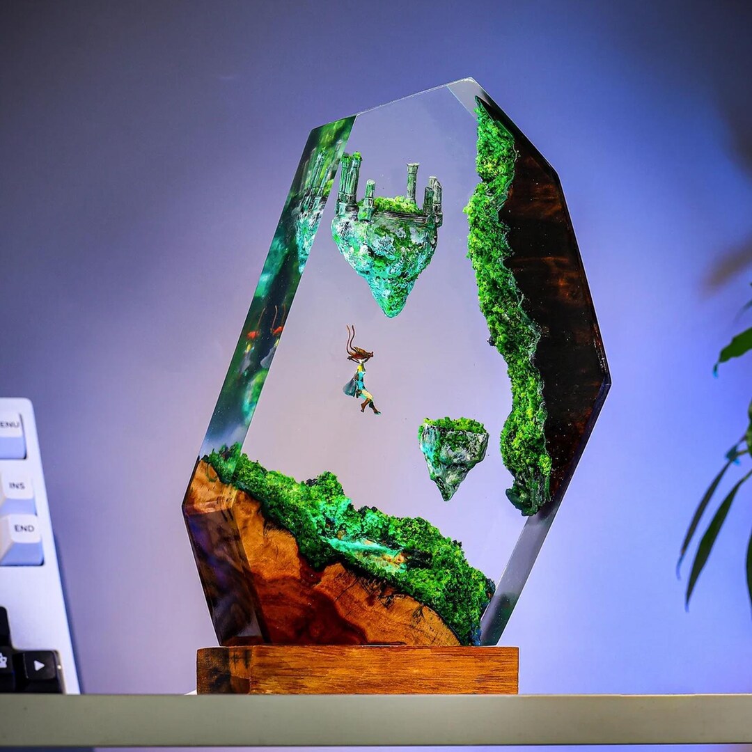 TOTK Link and Sky Islands Resin Wood Lamp,loz/botw Gift,home Decor,game ...