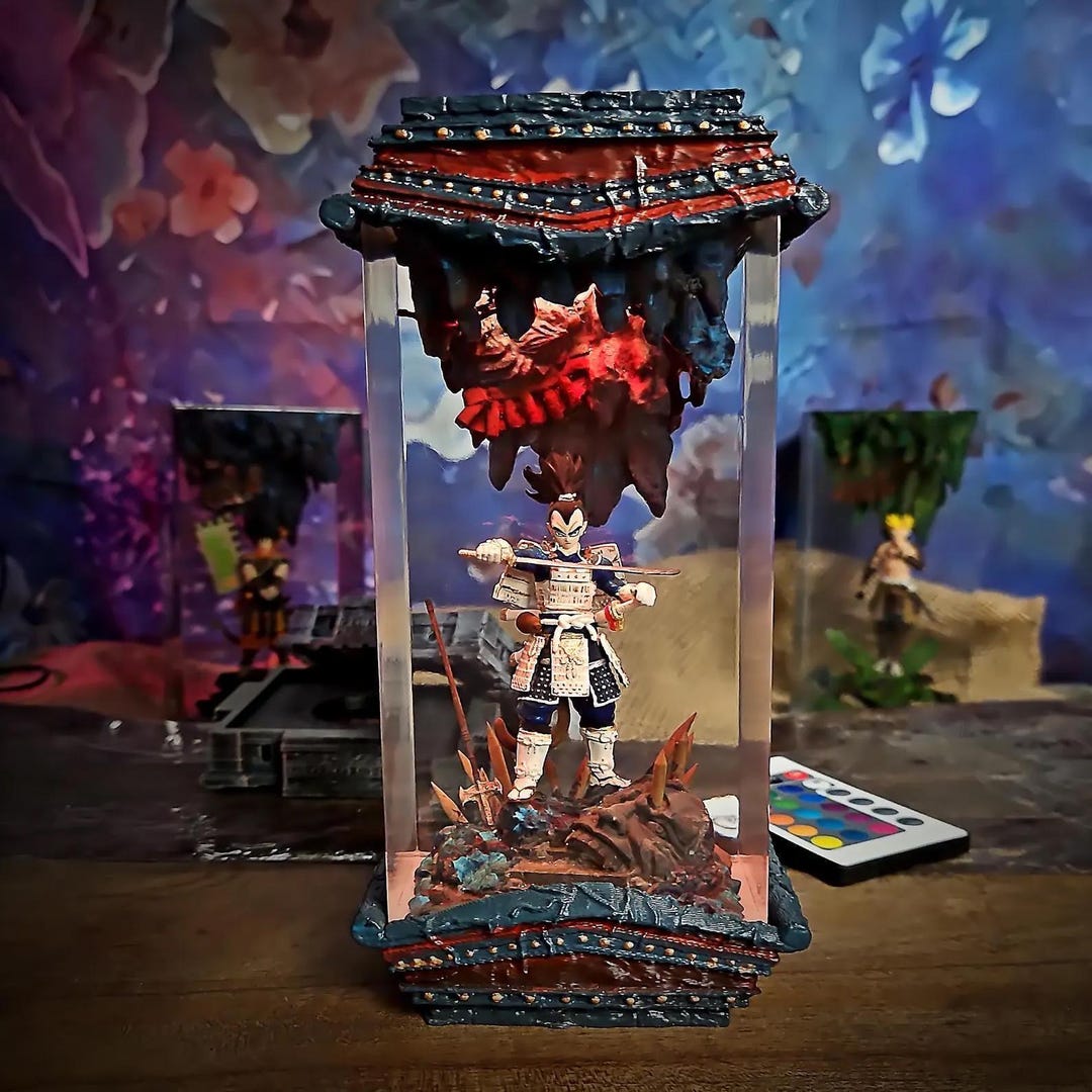 Vegeta Shogun Resin Lamp, Dragon Ball Z Samurai LED Night Light ...
