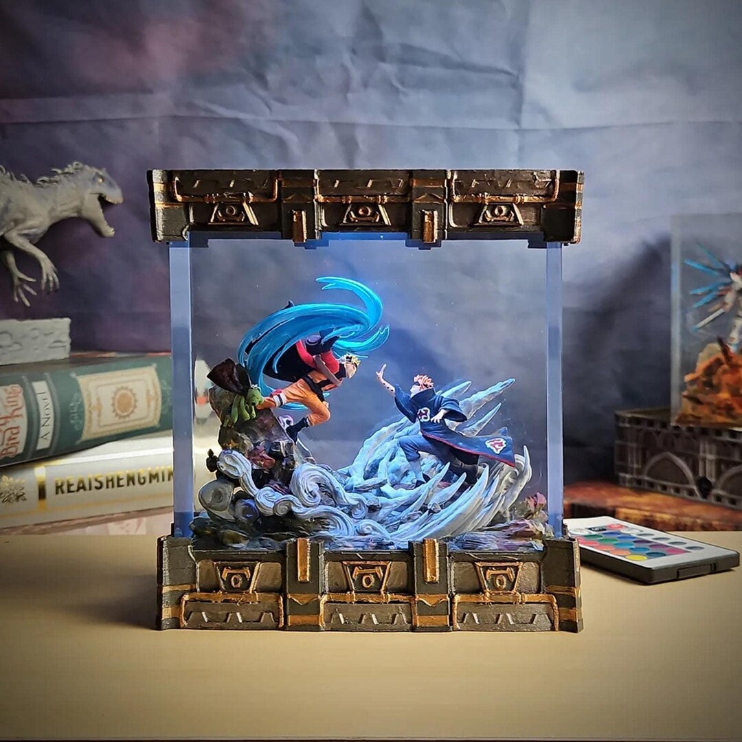 Naruto Vs Pain Resin Lamp, LED Anime Diorama Night Light, Legendary ...