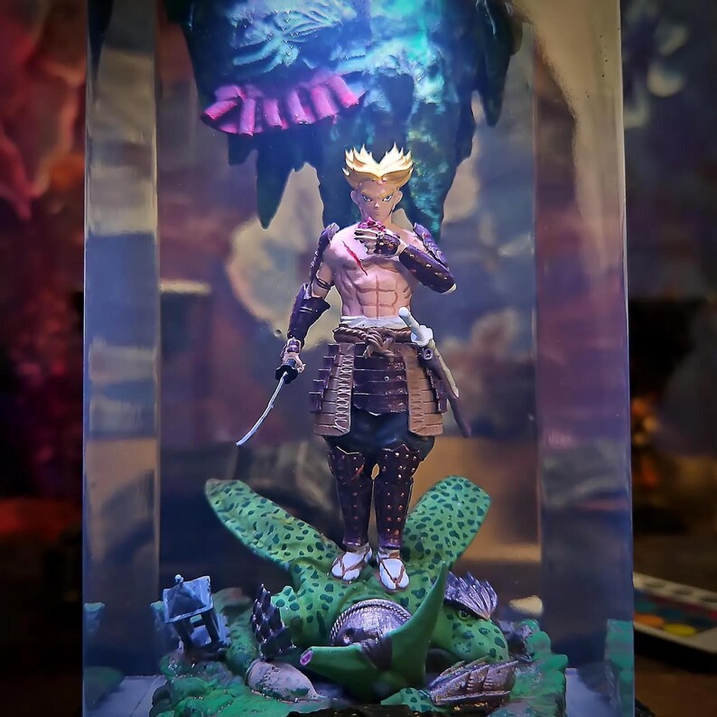 Trunks Shogun Vs Cell Resin Lamp, Dragon Ball Z Samurai LED Night Light ...