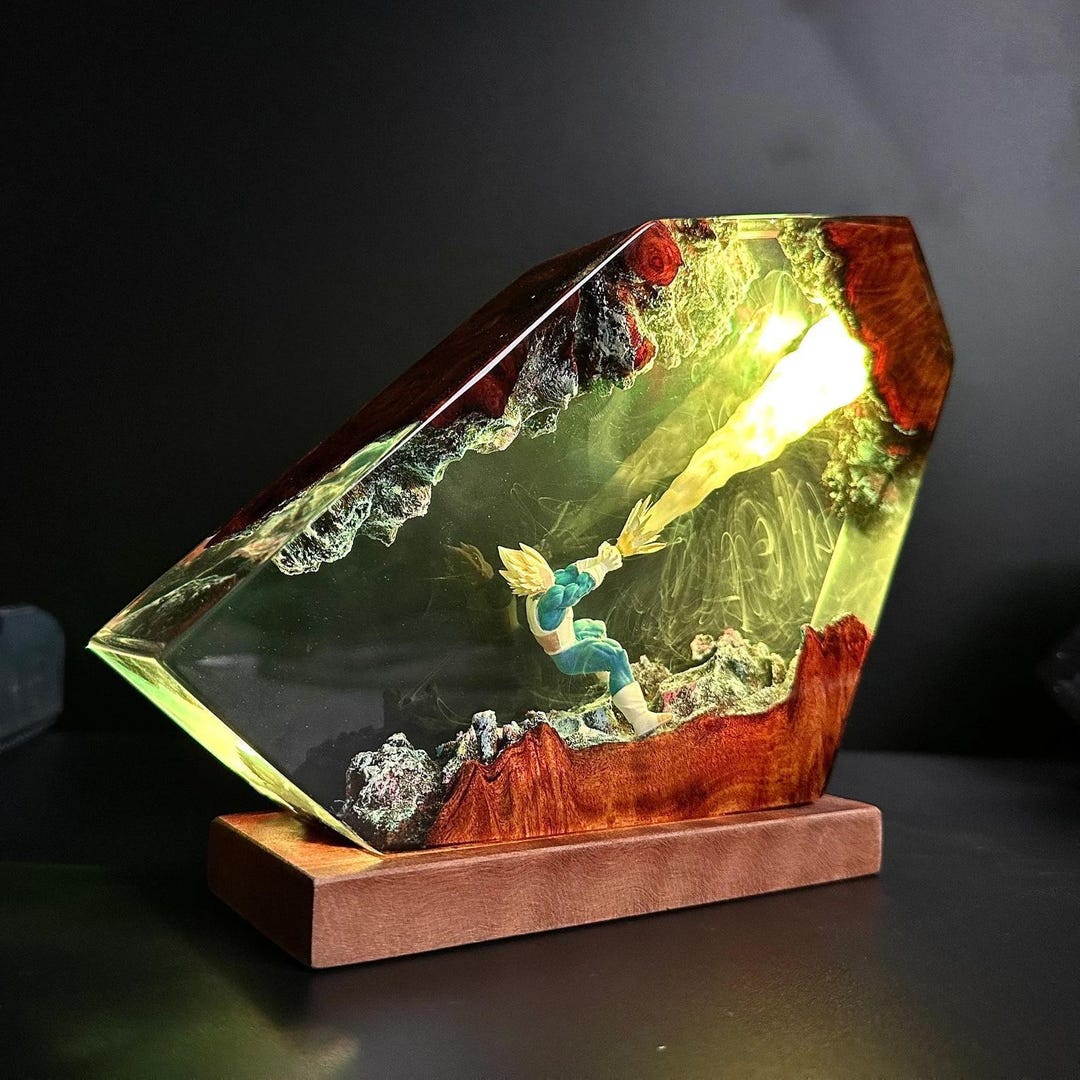 Vegeta Resin Lamp – Super Saiyan Yellow Beam Dragon Ball Z Anime Light ...