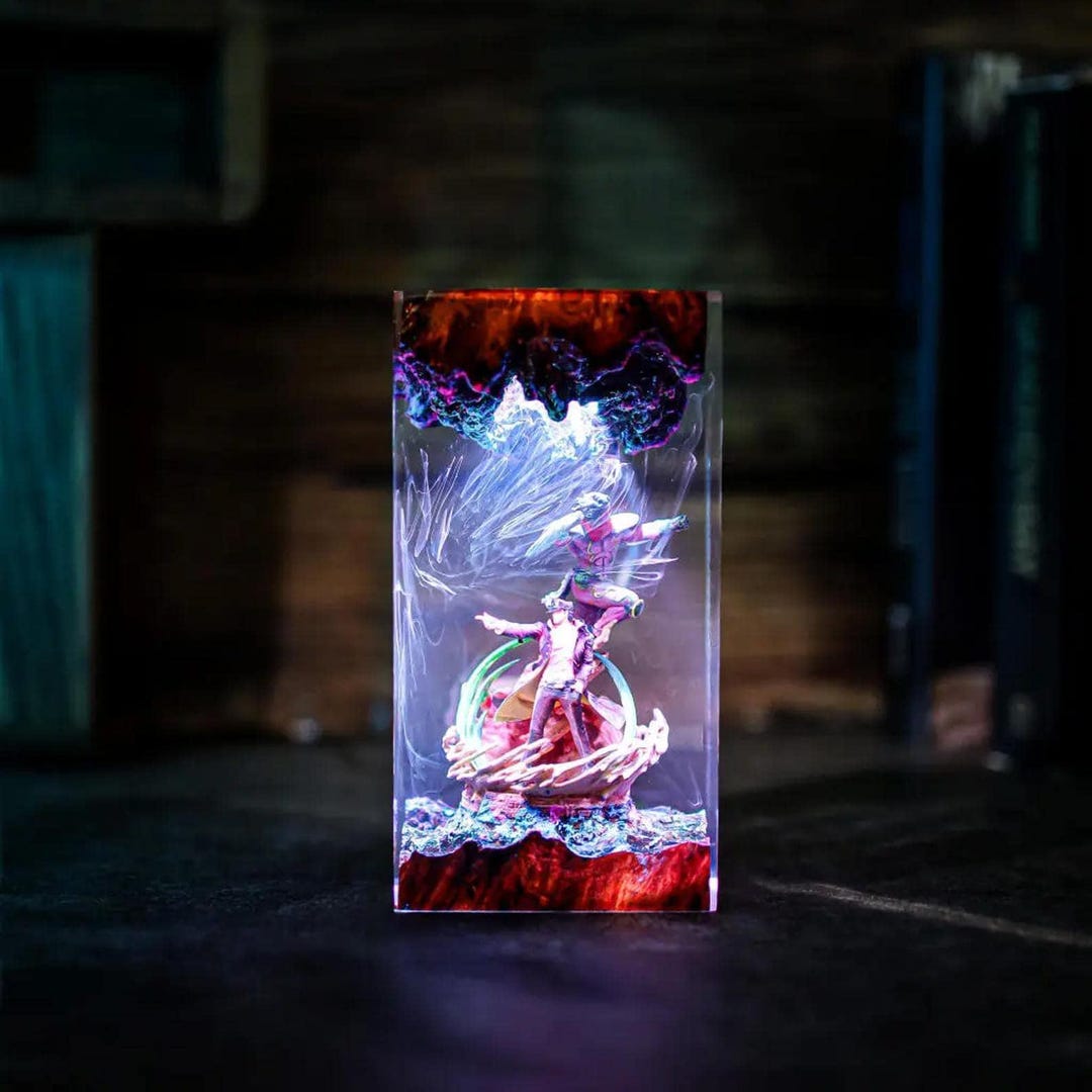 Jotaro Kujo & Star Platinum Resin Lamp, Handmade Jojo Anime Decor ...