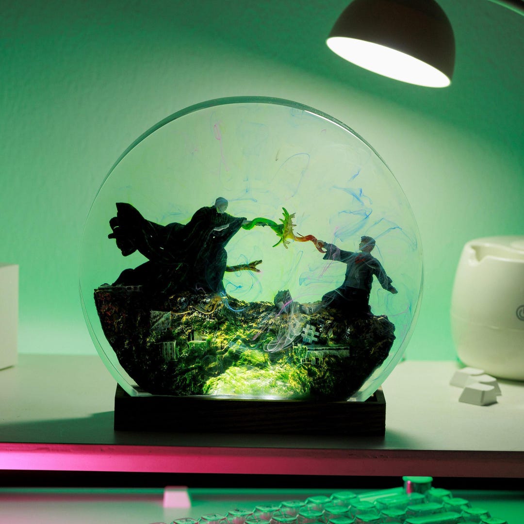H.arr/y Pot.ter Vs Voldemort Custom Epoxy Resin Art Lamp, Nigh Light ...