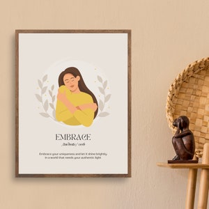Embrace Digital PDF Download | Printable Art for Self-acceptance and ...