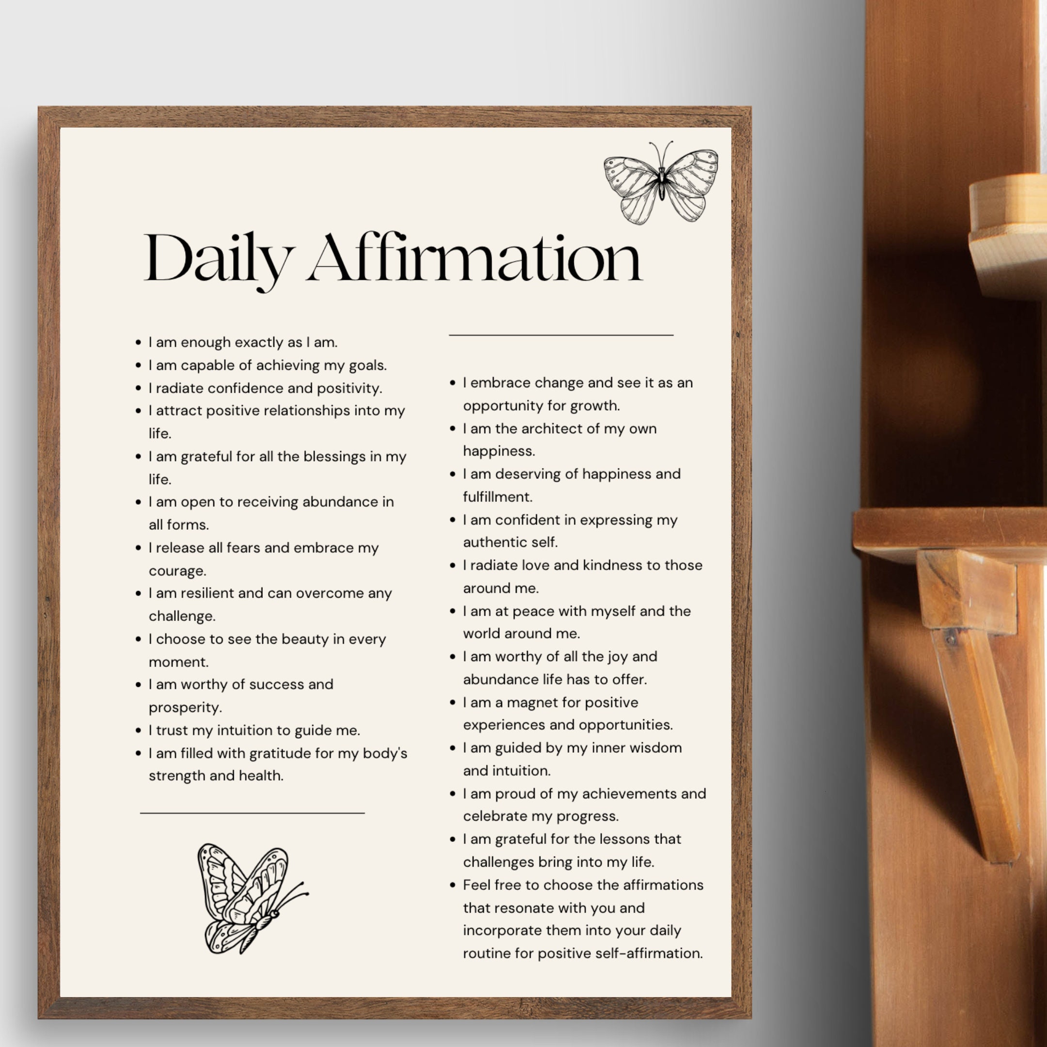 Positive Affirmations, Words of Affirmation Poster, Trendy Wall Prints ...