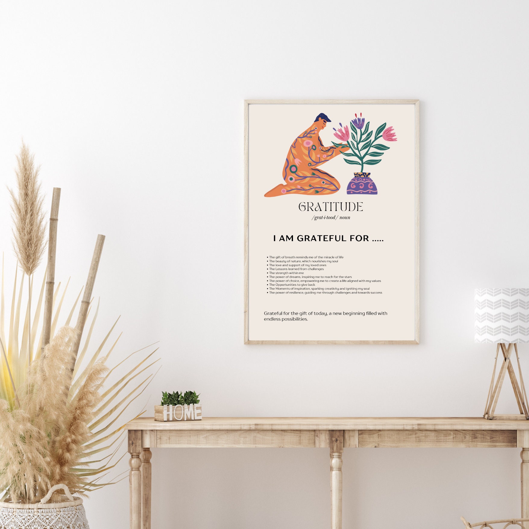 Gratitude Poster Digital Download Art Inspirational Wall Art Print ...