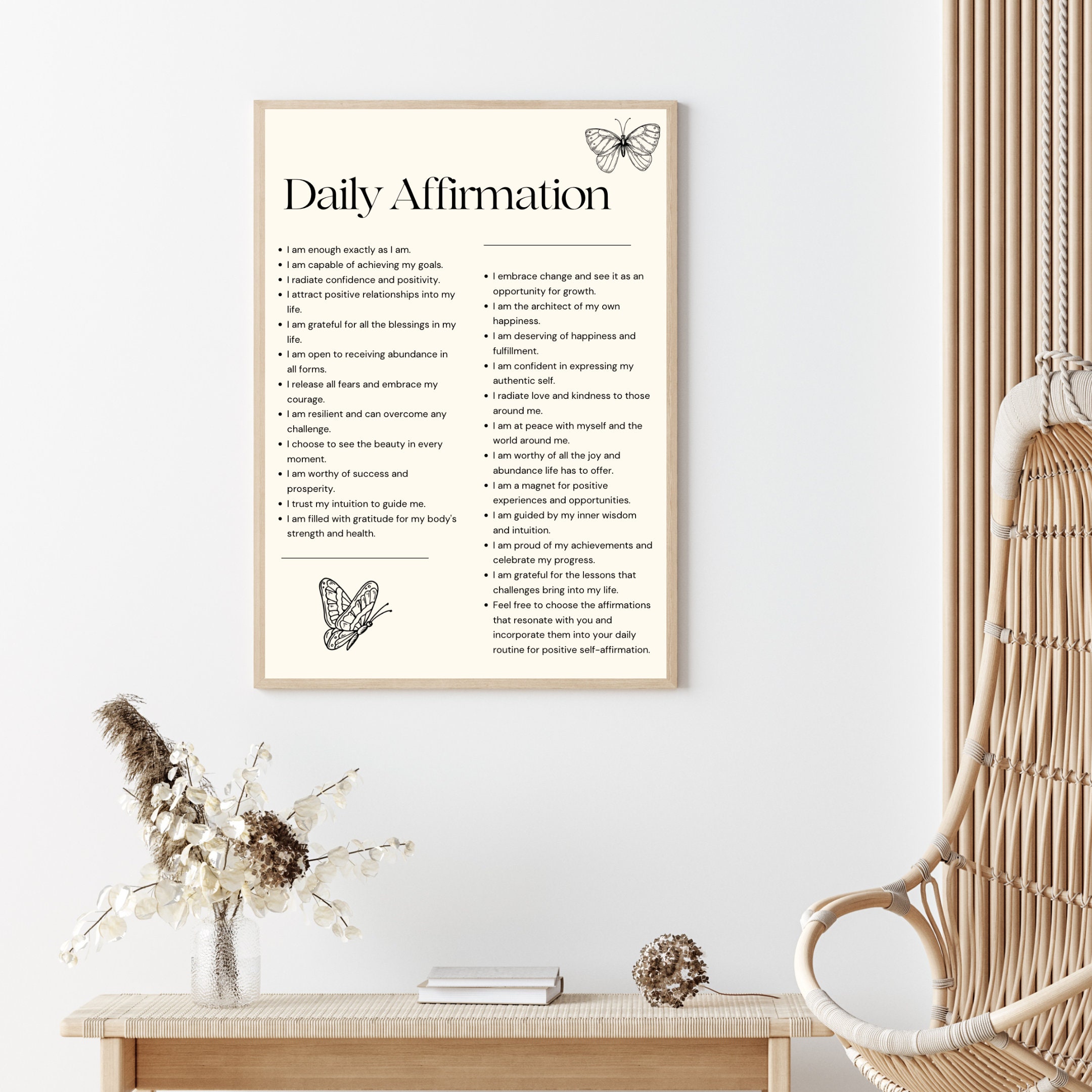 Positive Affirmations, Words of Affirmation Poster, Trendy Wall Prints ...