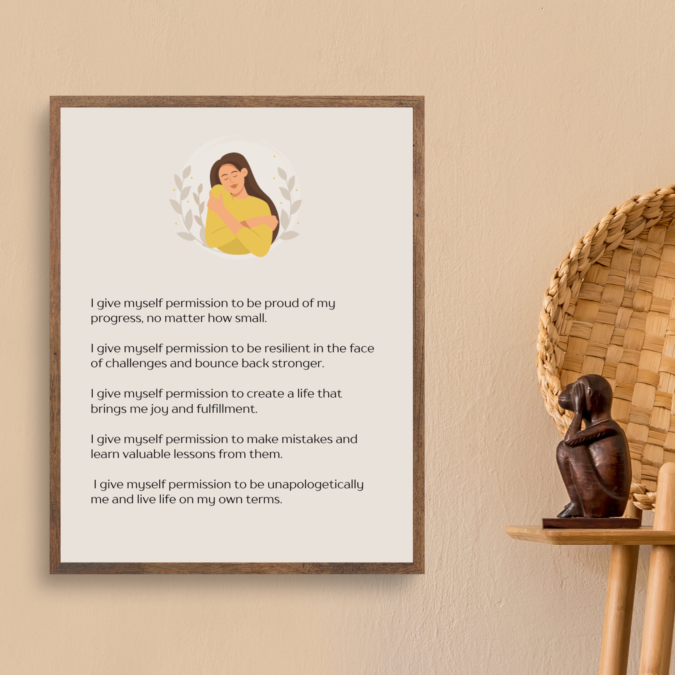 Positive Affirmations, Words of Affirmation Poster, Trendy Wall Prints ...