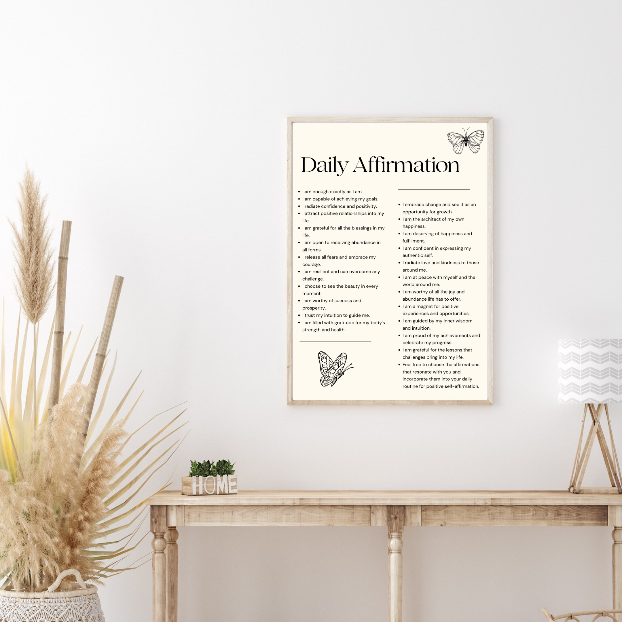 Positive Affirmations, Words of Affirmation Poster, Trendy Wall Prints ...