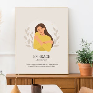 Embrace Digital PDF Download | Printable Art for Self-acceptance and ...