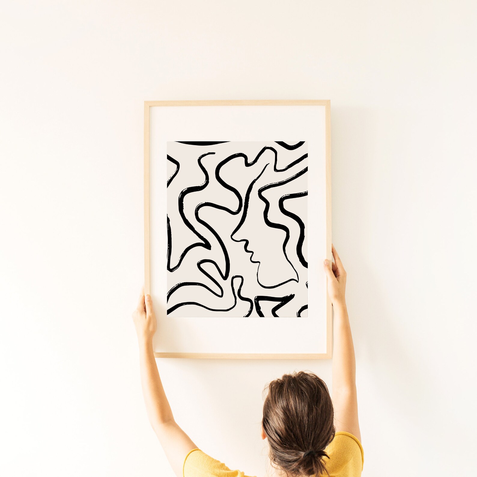Black Lines Set of 2 | Black Abstract Art Print, Abstract Wall Set ...