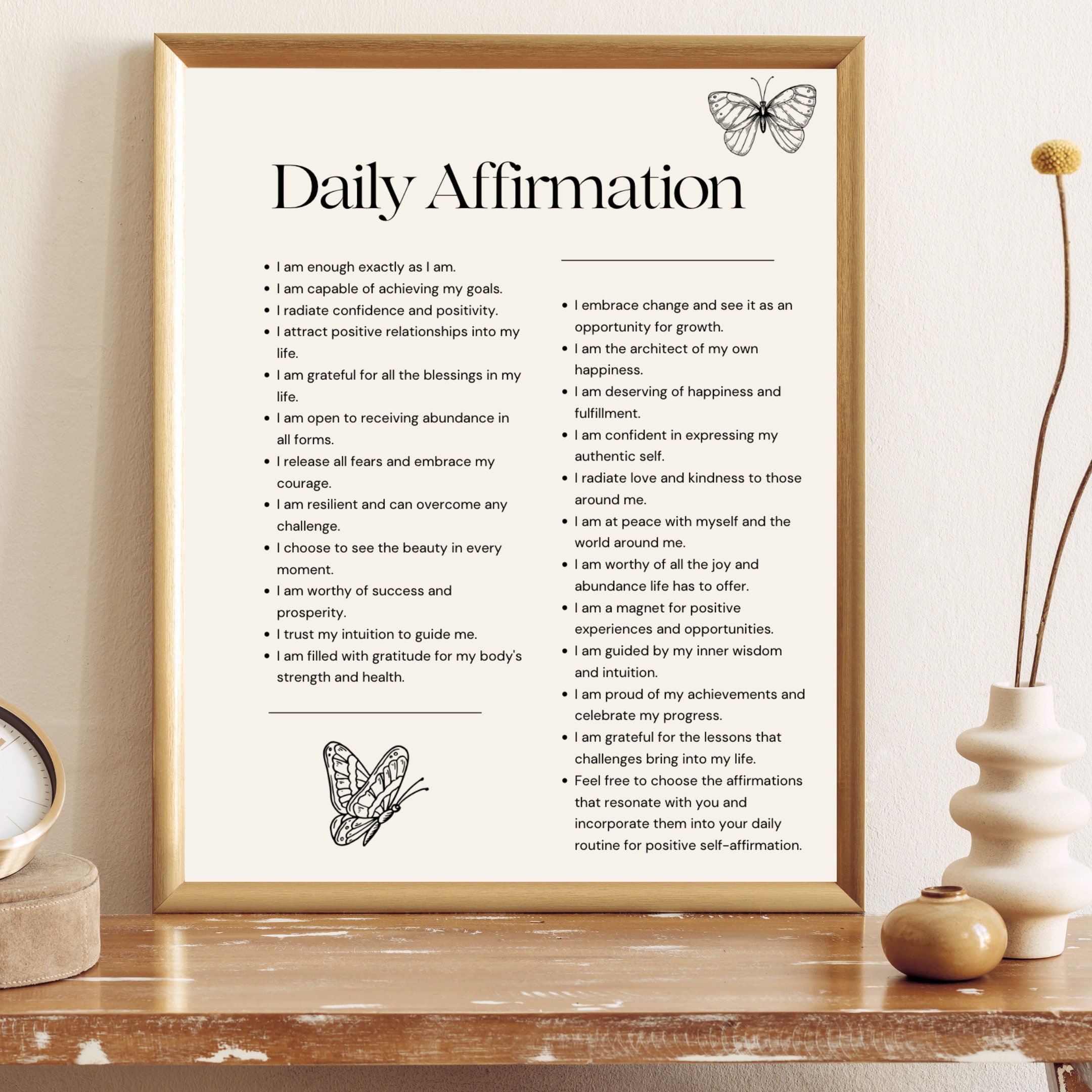 Positive Affirmations, Words of Affirmation Poster, Trendy Wall Prints ...