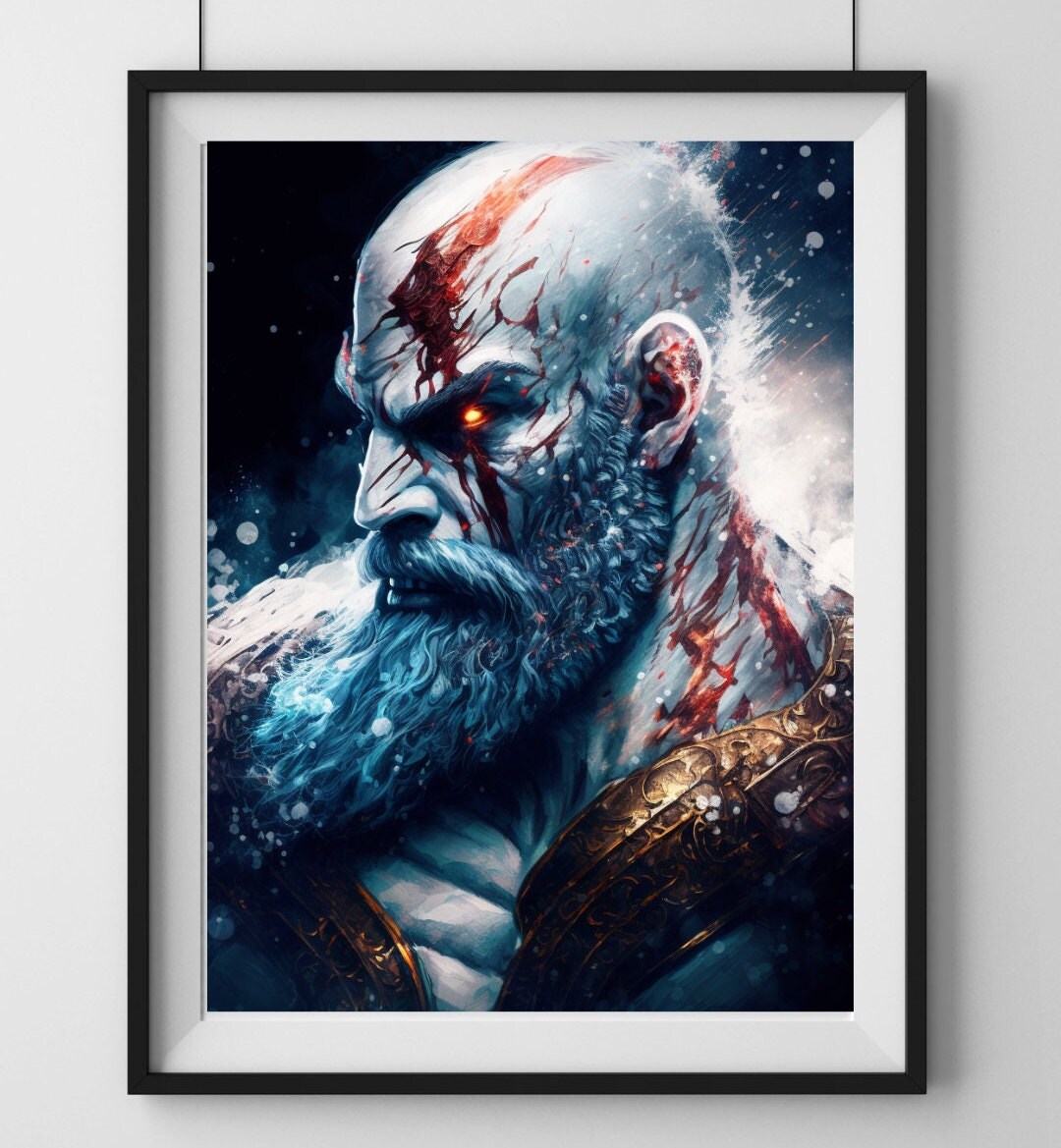 God of War Poster Set of 2 Gaming Poster Bundle of 2 Kratos Digital ...