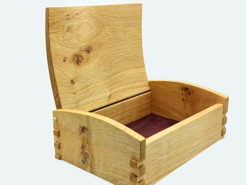 Oak Memory Keepsake Box. Handmade Oak Jewellery Chest With Dovetail ...