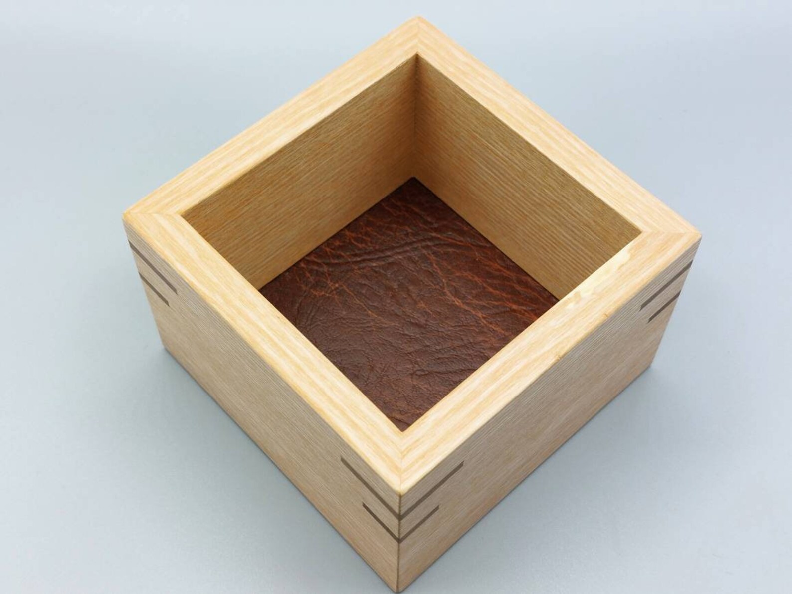 Small Wooden Trinket Box. Handmade Walnut and Ash Wood Square Jewellery ...