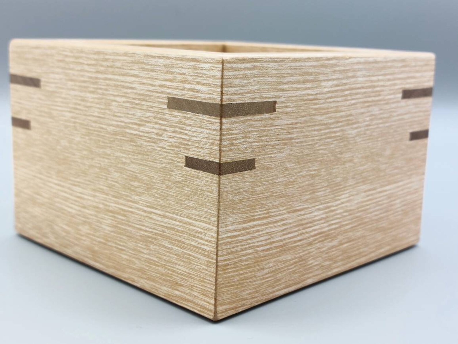 Small Wooden Trinket Box. Handmade Walnut and Ash Wood Square Jewellery ...