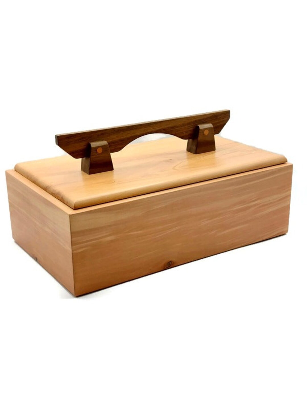 Wooden Keepsake Box. Handmade Pear Wood and Walnut Jewellery Box With ...