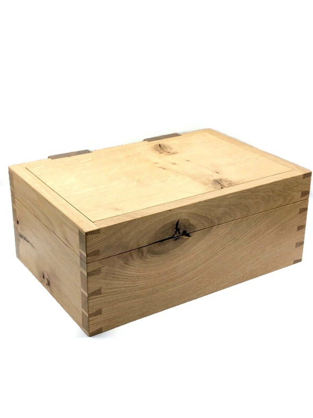 Handmade Oak Jewellery Box. Large Oak Keepsake Box With Tray. Men's ...