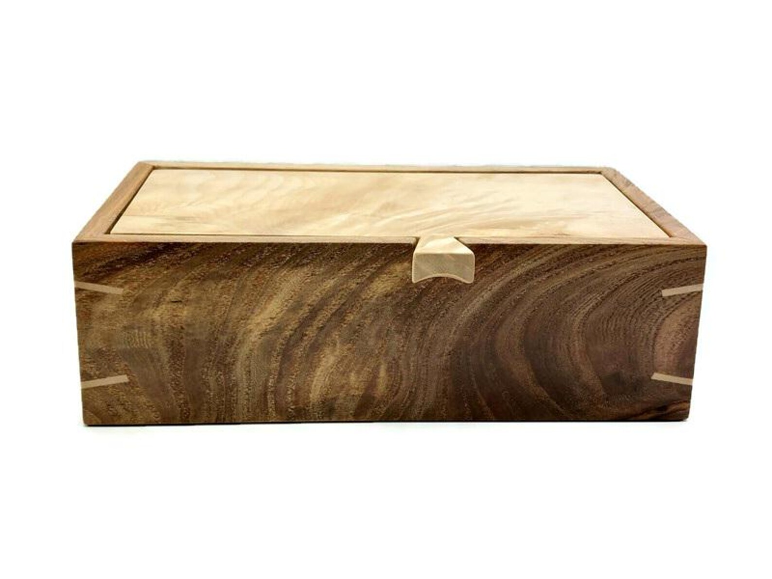 Wood Keepsake Box. Handcrafted Elm and Sycamore Jewellery Box. One of A ...