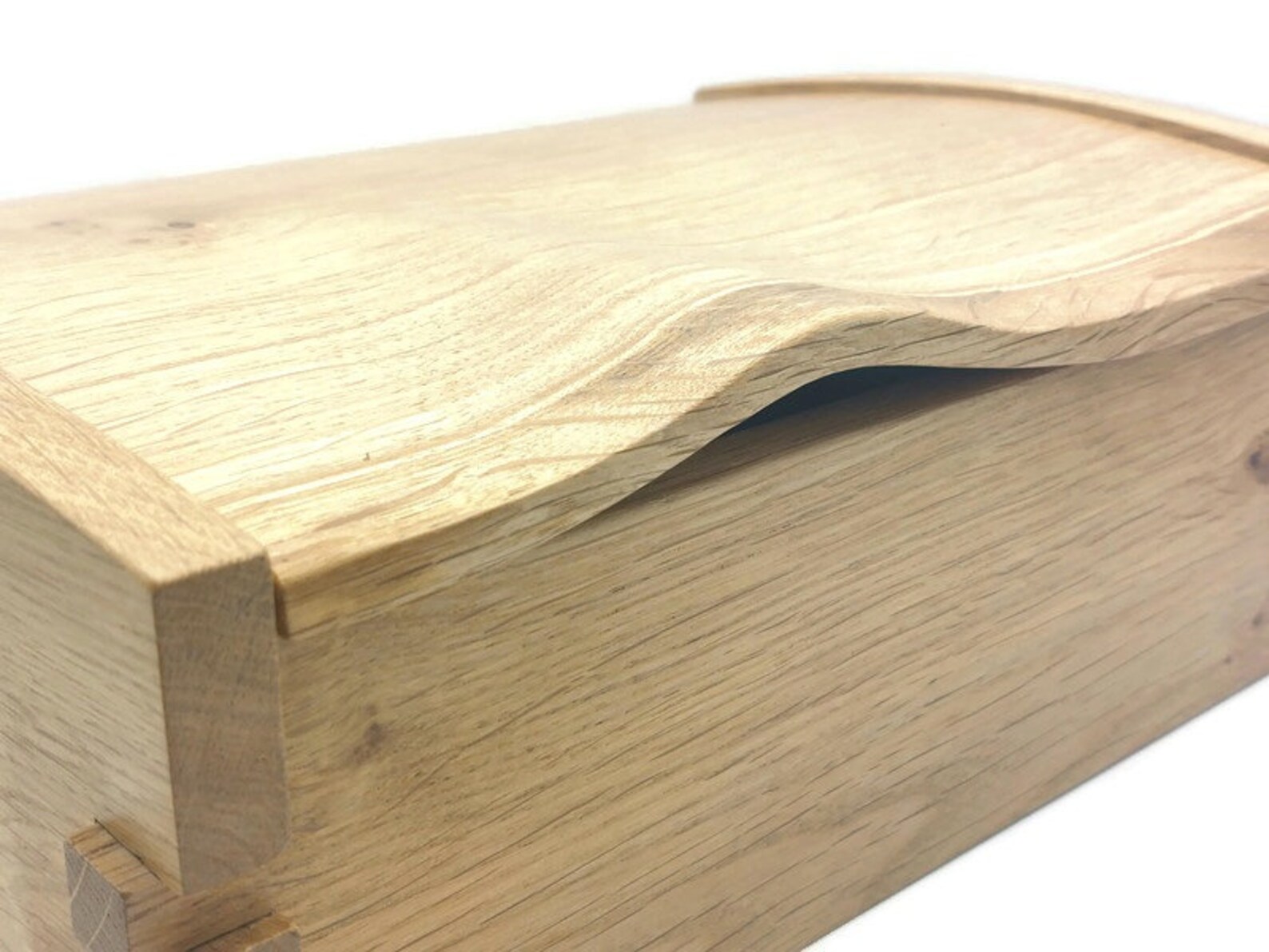Oak Keepsake Box. Handmade Oak Wood Jewellery Box. Suede Lined Men's ...