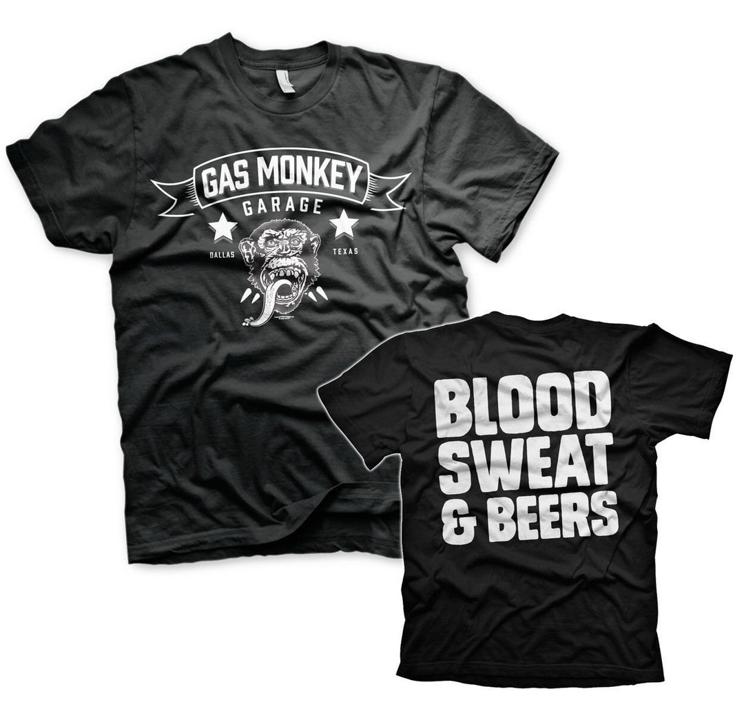 Gas Monkey Garage blood, Sweat & Beers Men's T-shirt S L - Etsy