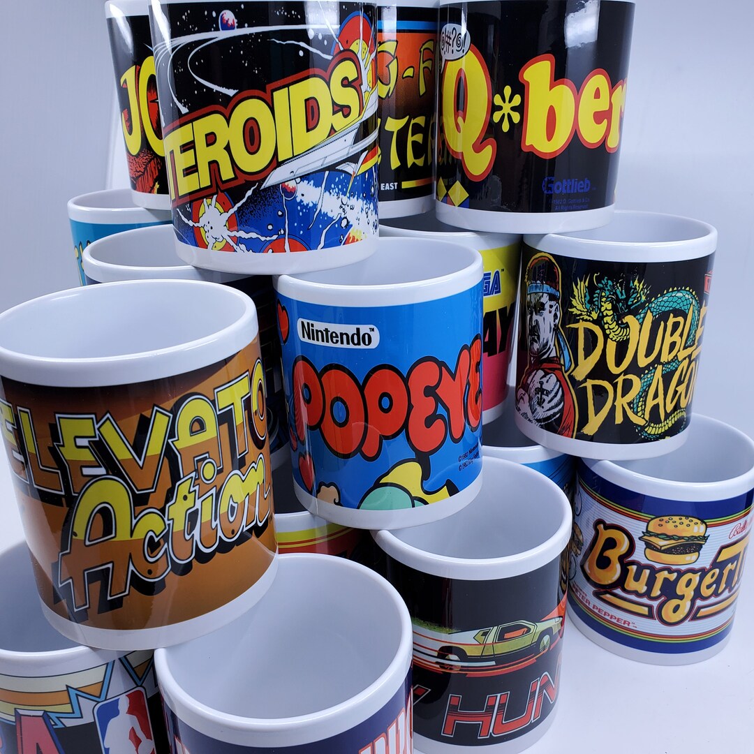 Sublimated Video Game Arcade Marquee Collectible Mug 80s 90s Retro ...