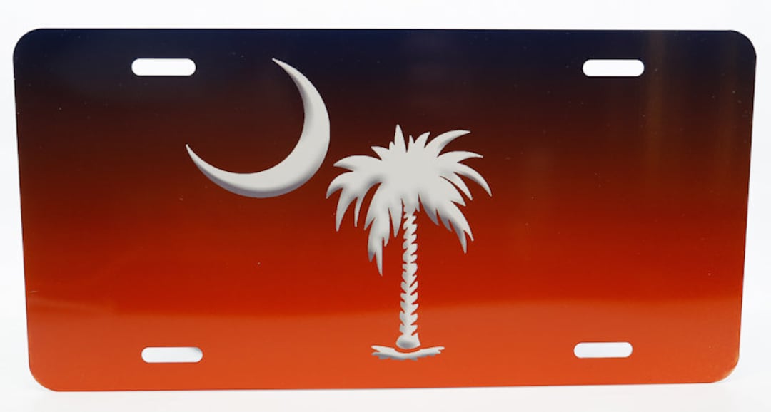 Clemson Tigers Palmetto Tree State Flag License Plate Sublimated - Etsy