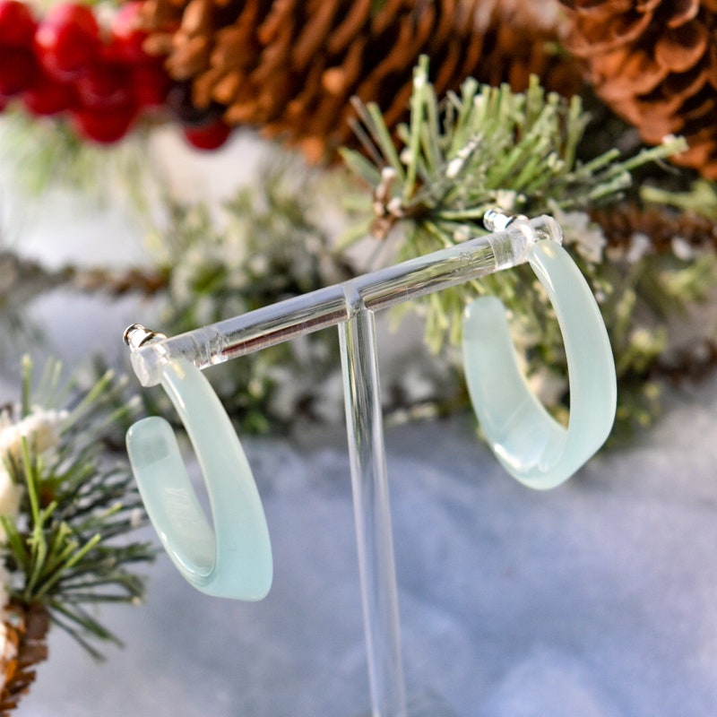 Oval Light Jade Earrings - Etsy