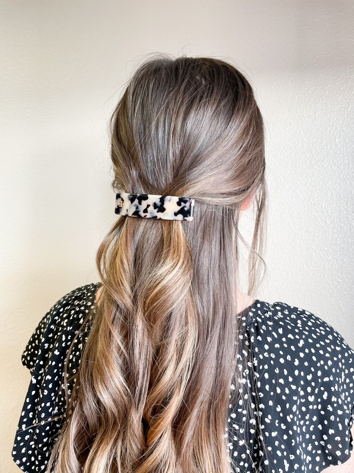 Rectangle French Barrette Non-slip Double Snap Tortoise Shell - Etsy