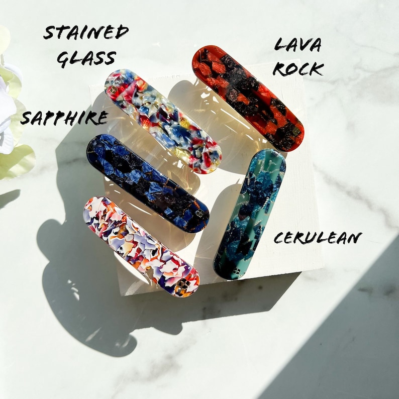 Oval French Barrette Collection Hair Clip Shell Rectangle - Etsy