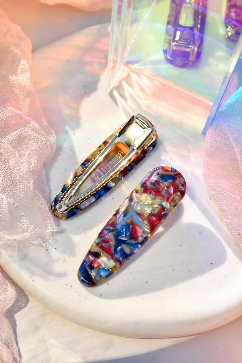 Waterdrop Alligator Hair Clips | 2 Pack Acetate Pearl Shell Tortoise ...