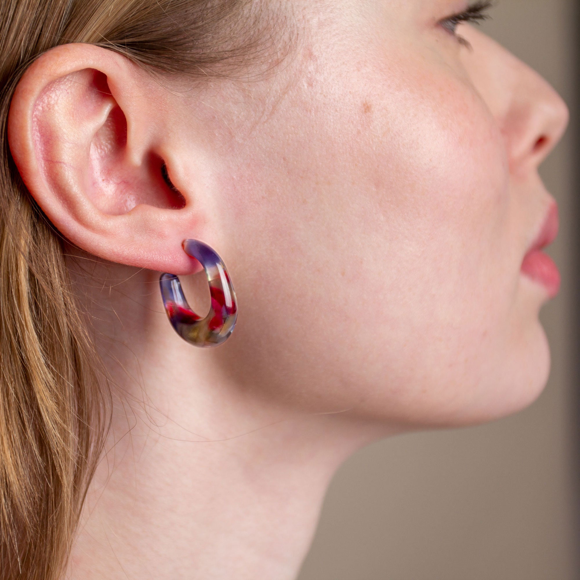 Juicy Hoops in Stained Glass Thick Chunky Red Blue Yellow - Etsy