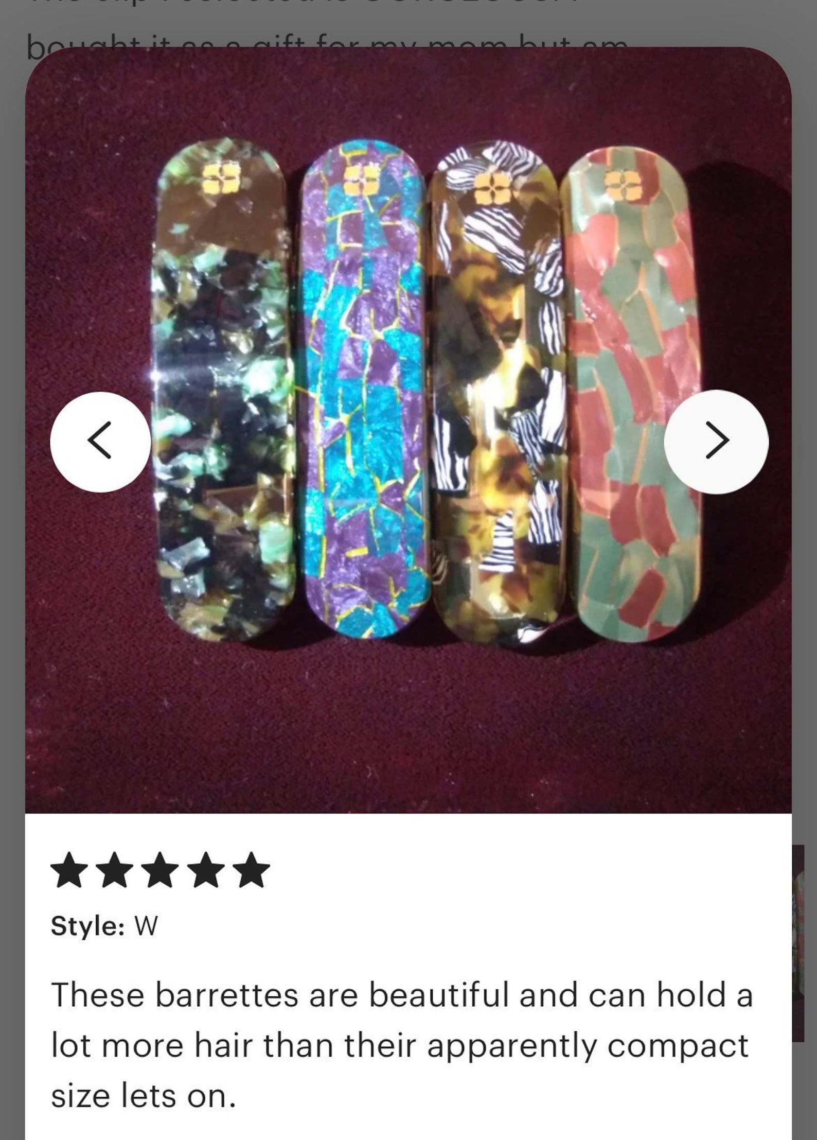 Oval French Barrette Collection Hair Clip Shell Rectangle Snap ...