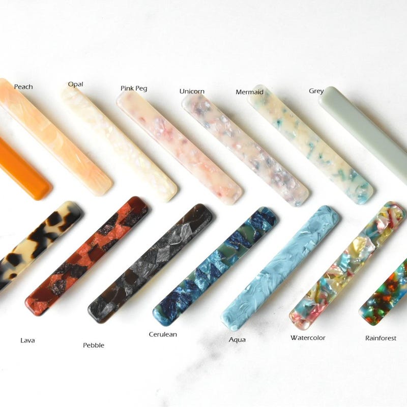 Long Flat Hair Clip - Etsy