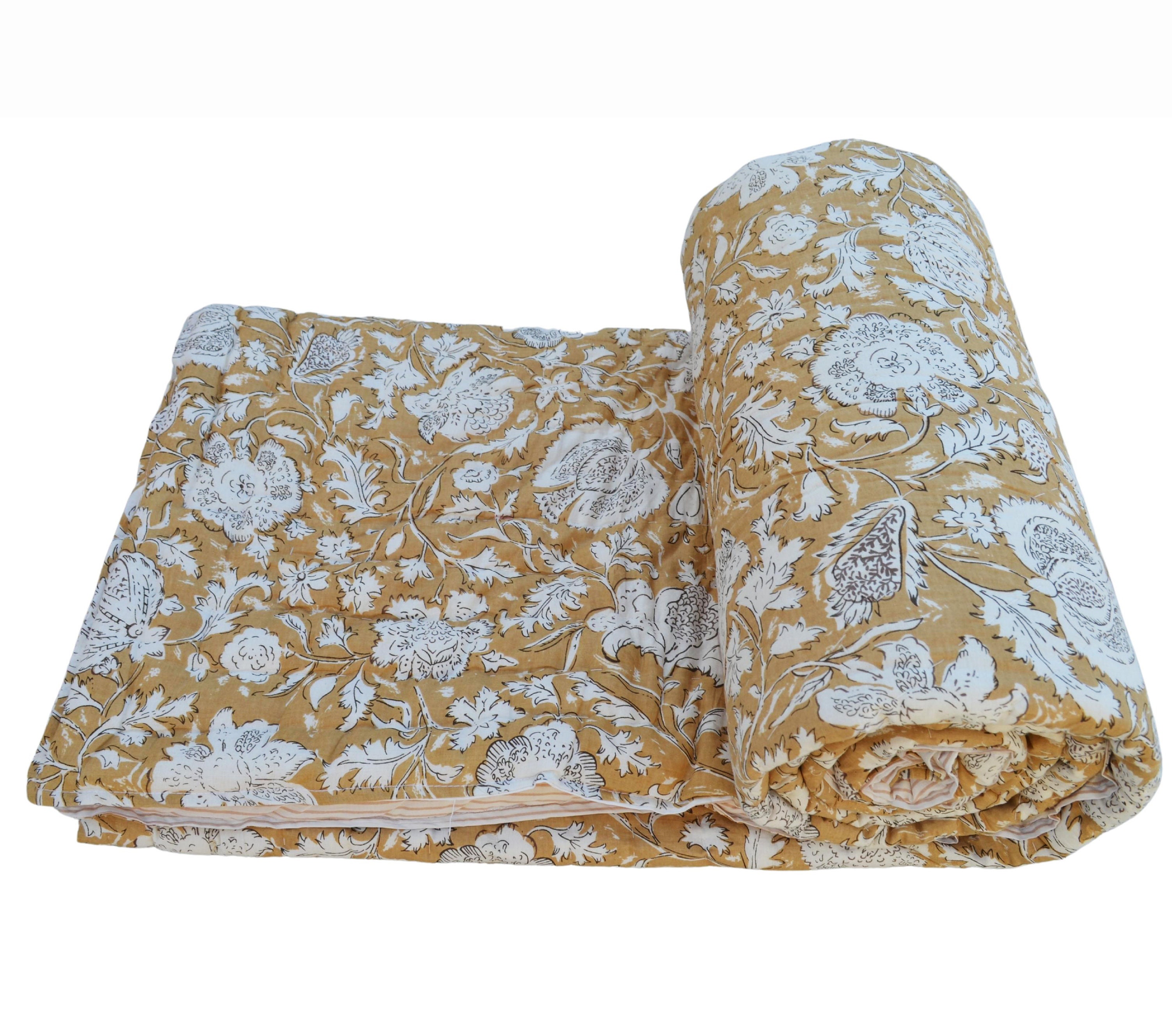 Indian Handmade Razai Voile Cotton Flower Block Print Razai - Etsy