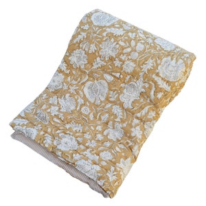 Indian Handmade Razai, Voile Cotton Flower Block Print Razai Quilt ...