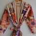 Indian Handmade Kantha Rob, Soft Cotton Floral Printed Kimono, Throw ...