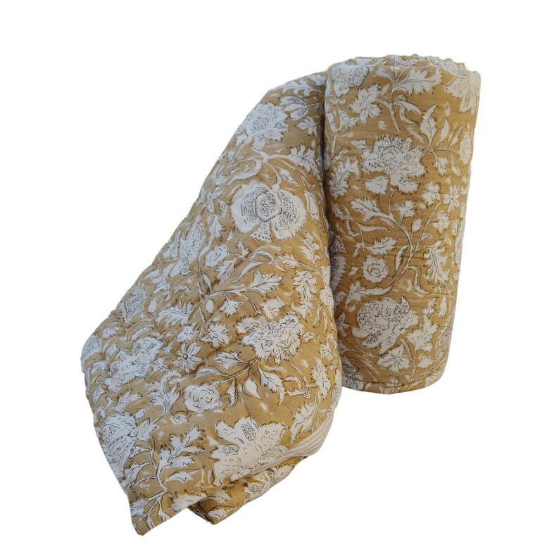 Indian Handmade Razai Voile Cotton Flower Block Print Razai - Etsy