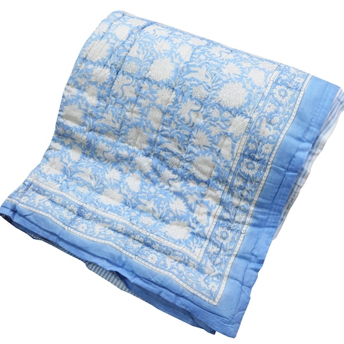 Indian Handmade Razai Voile Cotton Flower Block Print Razai - Etsy