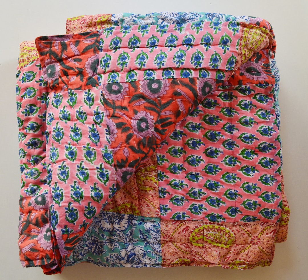 Patchwork Printed Razai, Jaipuri Print Quilt Razai Blanket, California ...