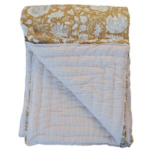 Indian Handmade Razai, Voile Cotton Flower Block Print Razai Quilt ...