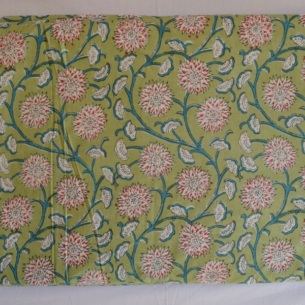 Floral Block Print Fabric - Etsy