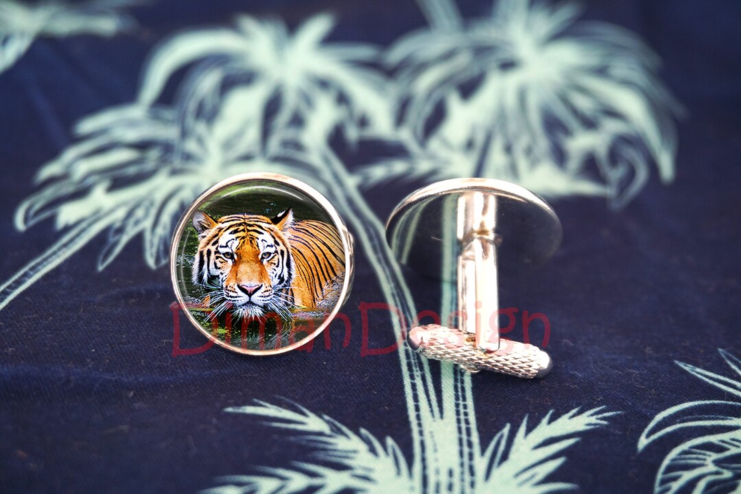 Tiger Cufflinks Tiger Jewelry Hunter Cufflinks - Etsy UK