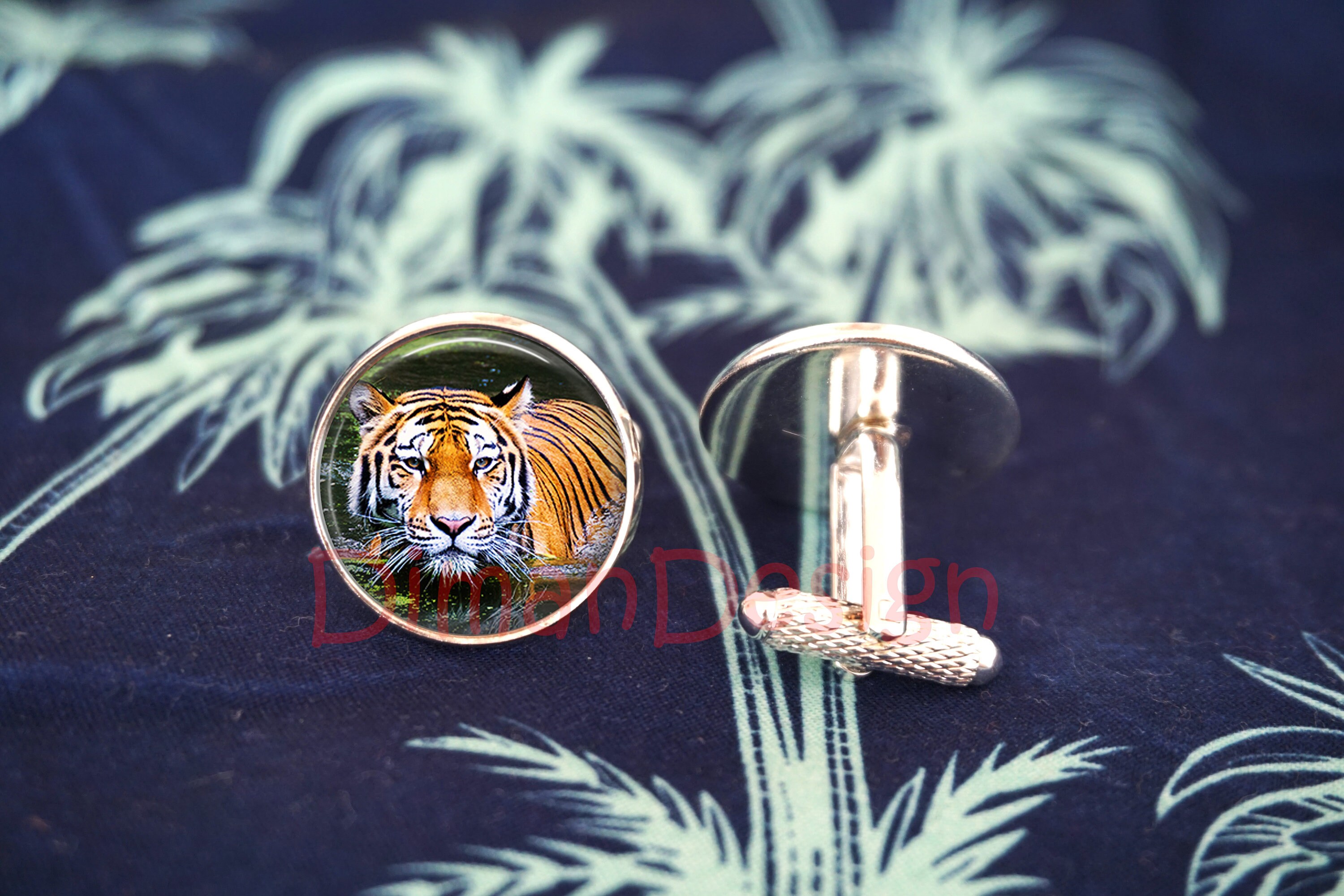Tiger Cufflinks Tiger Jewelry Hunter Cufflinks - Etsy UK